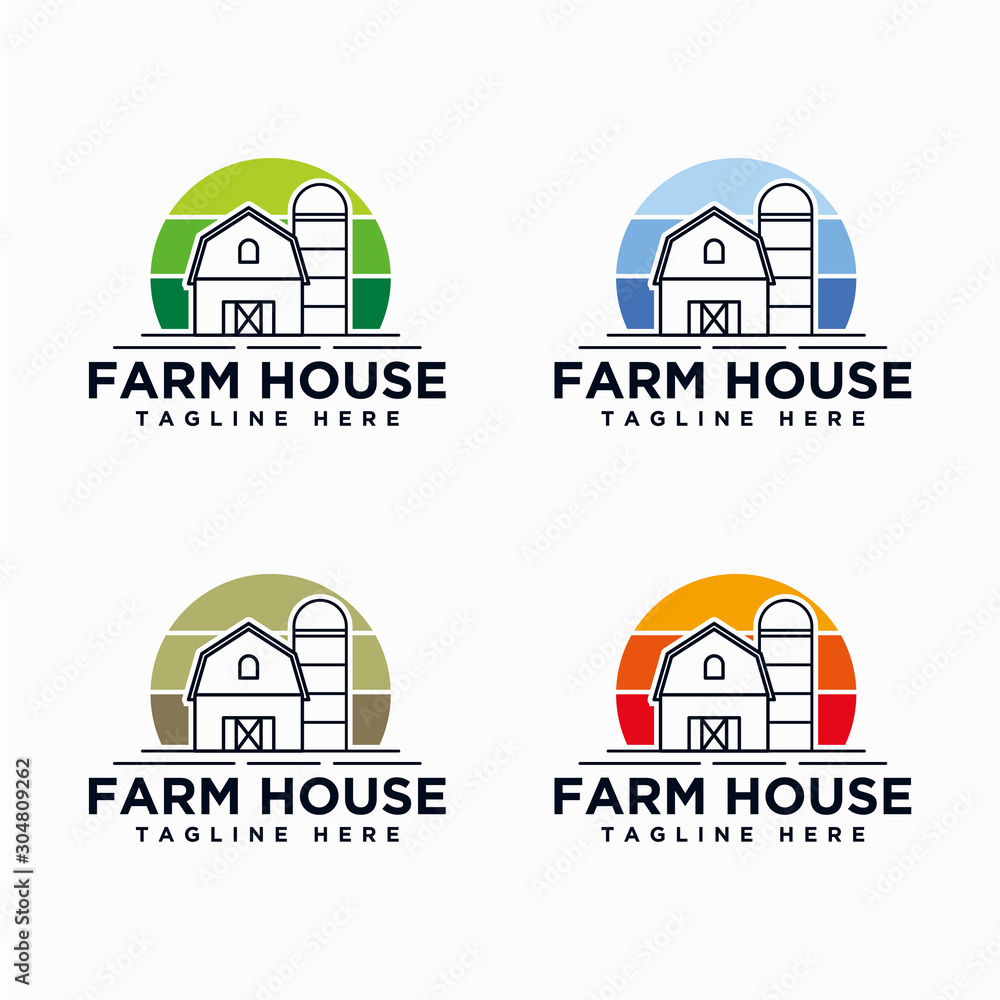 farm house logo design inspiration set - vector Stock Vector | Adobe Stock