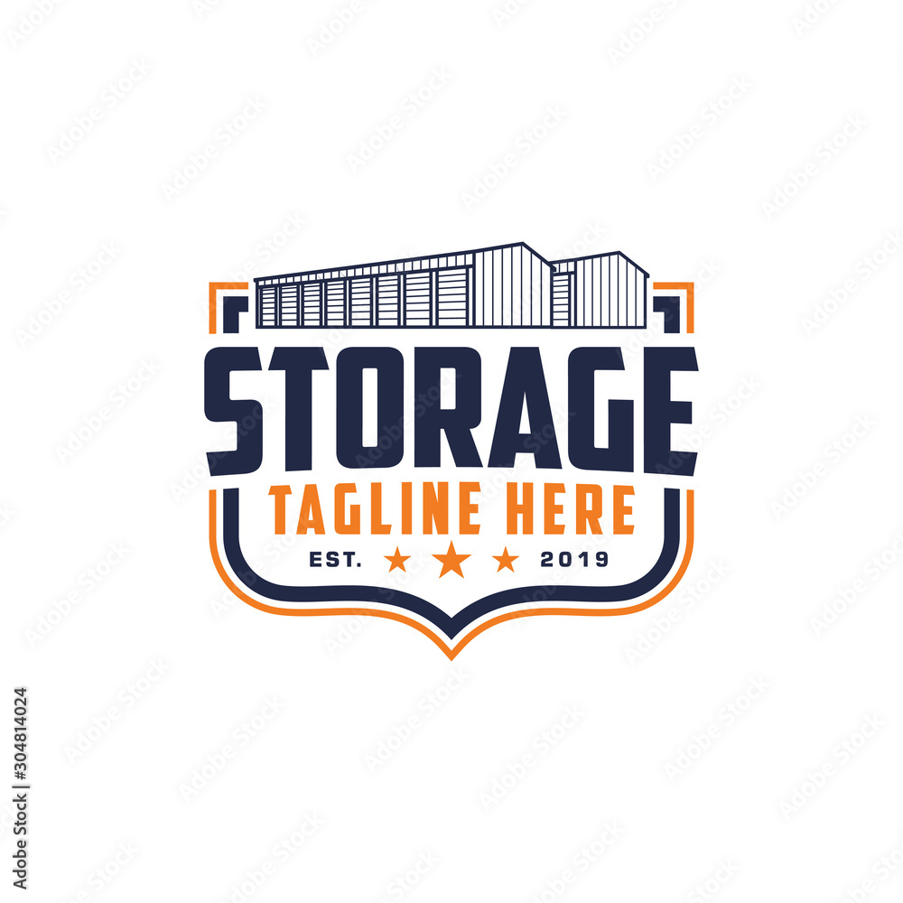 Emblem storage, warehouse logo vector, Storage company logo badge ...