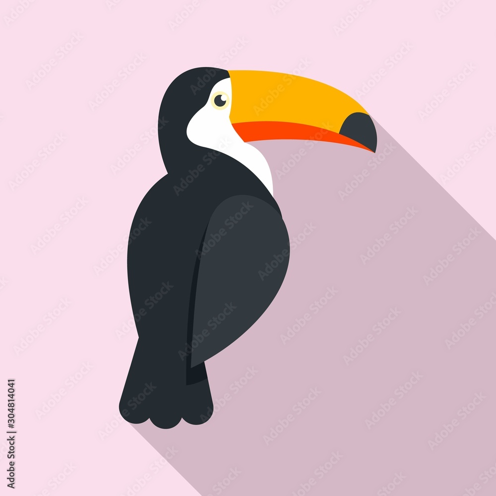 Tucan icon. Flat illustration of tucan vector icon for web design Stock ...