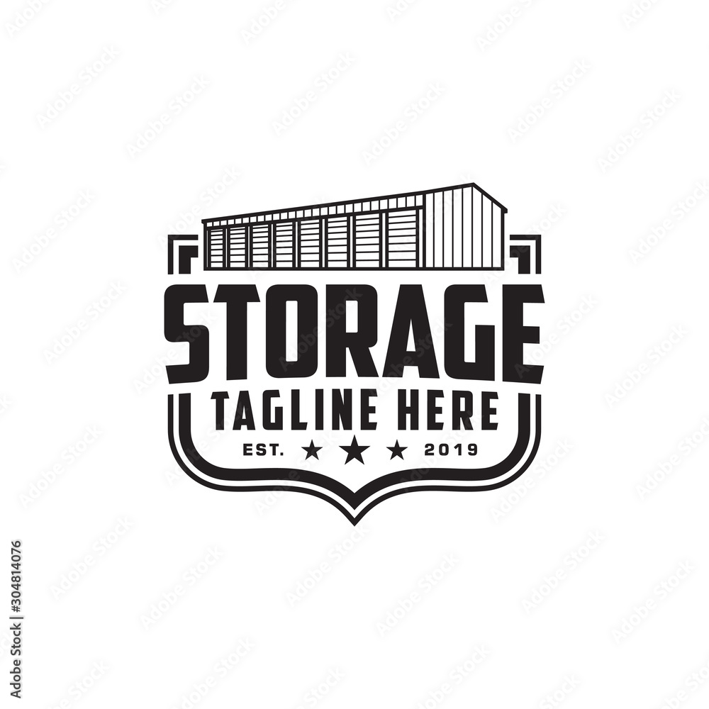 Emblem storage, warehouse logo vector, Storage company logo badge ...