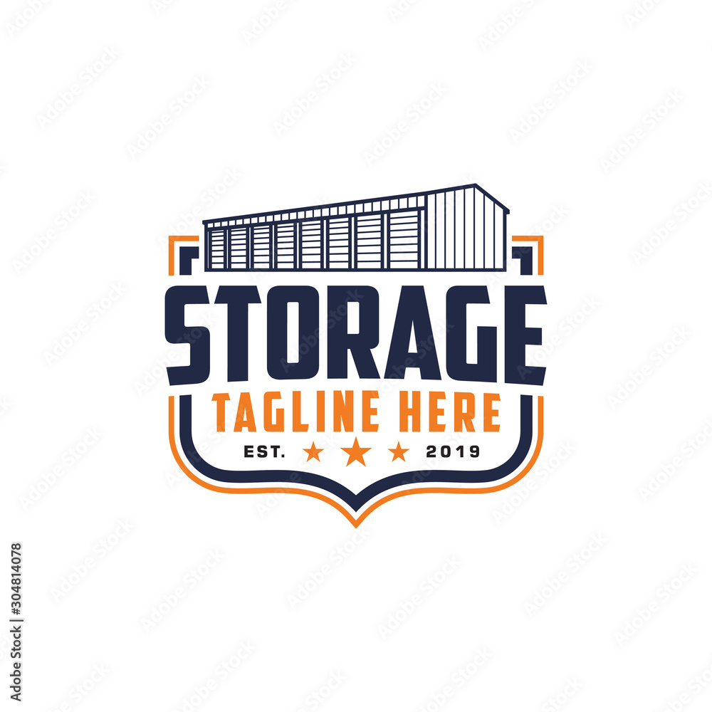 Emblem storage, warehouse logo vector, Storage company logo badge ...
