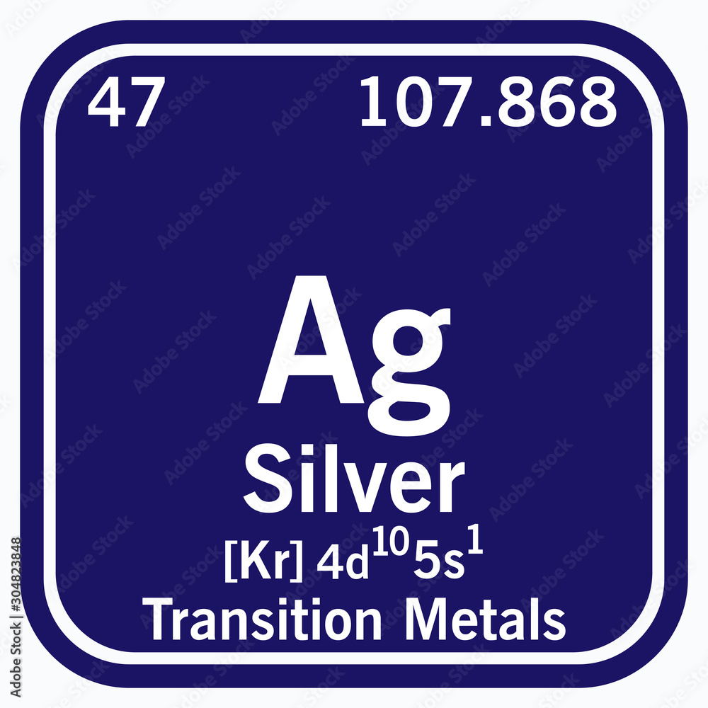 Silver Periodic Table of the Elements Vector illustration eps 10 Stock ...