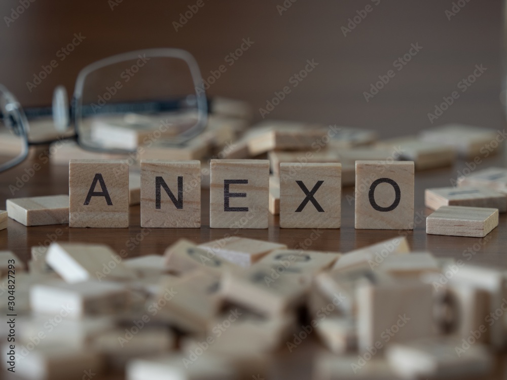 anexo la palabra o concepto representado por baldosas de madera Stock ...