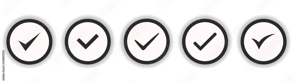 Set of black check mark badge icons. Profile verification icons Stock ...
