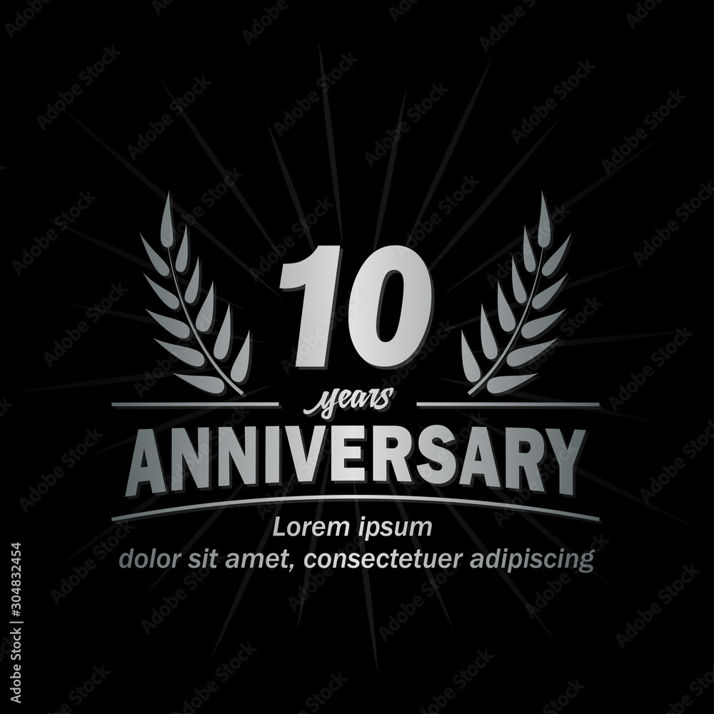 10 years logo. Ten years anniversary vector and illustration design ...