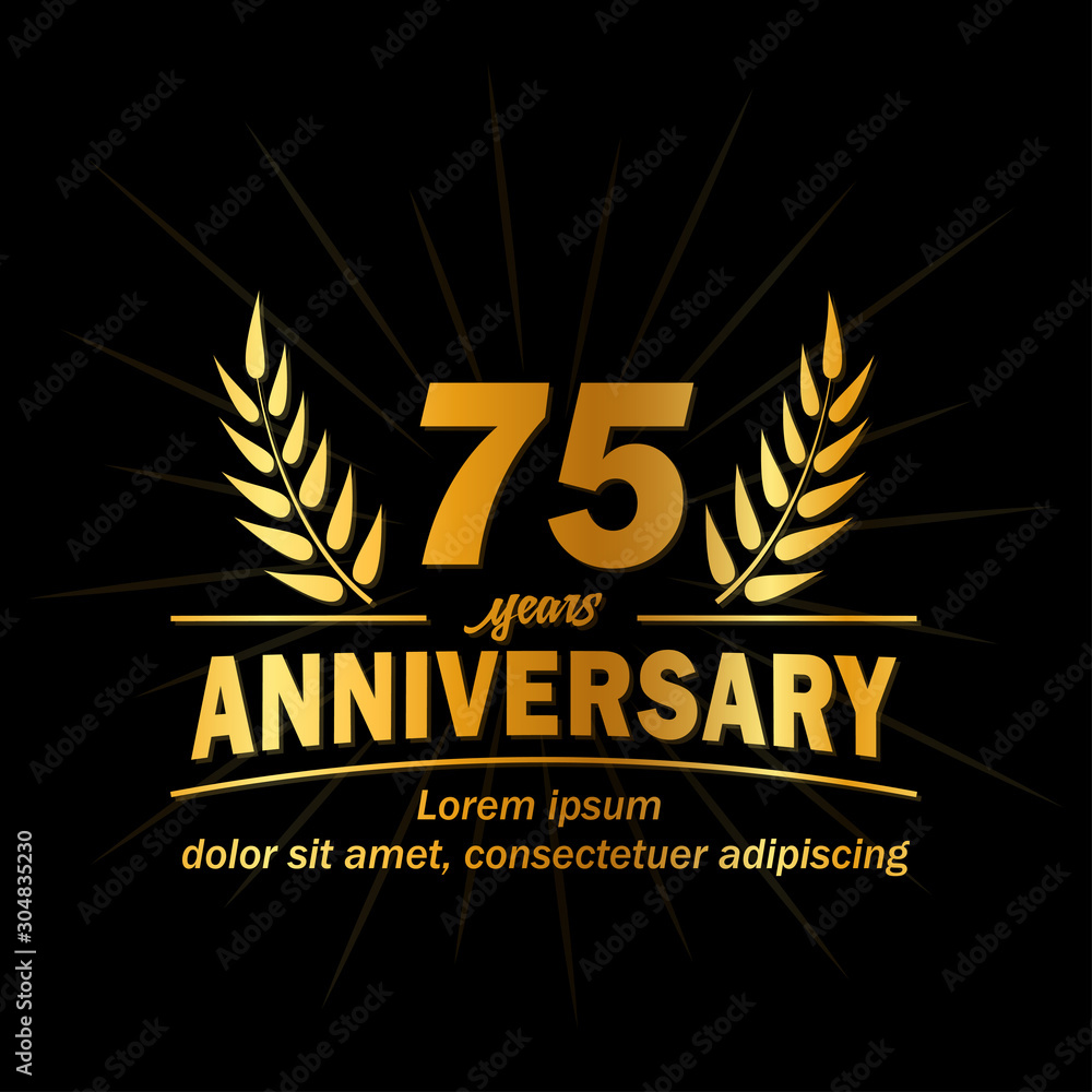 75 years logo. Seventy-five years anniversary vector and illustration ...
