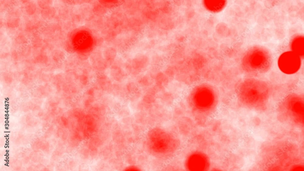 Movement of red blood cells in an artery under the microscope. Red ...