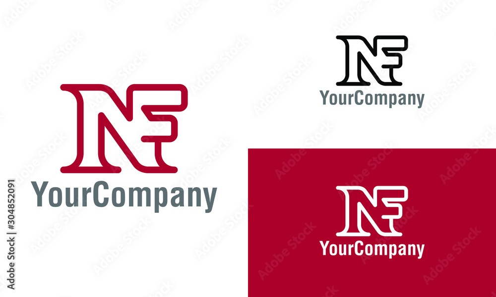 Letter NF logo design template. Simple minimalist template graphic ...