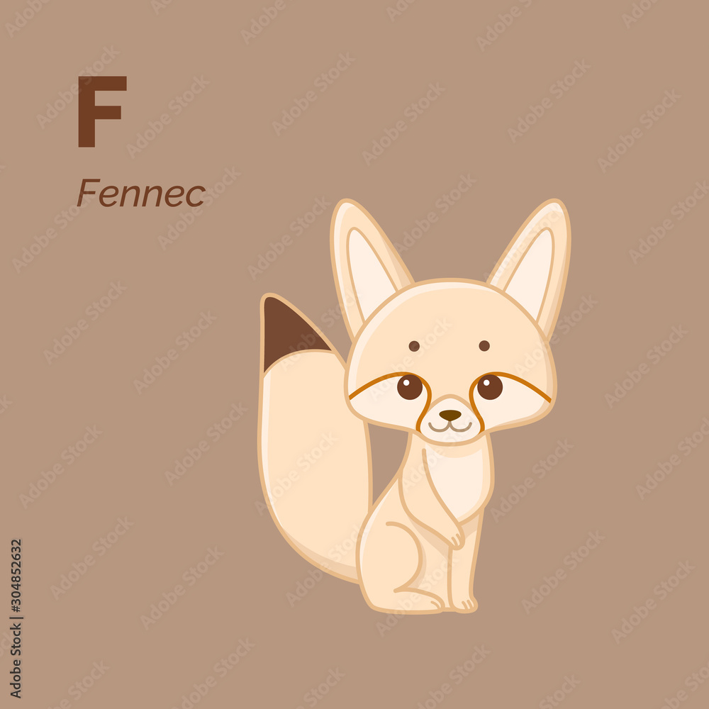 Cartoon fennek, cute character for children. Good illustration in ...