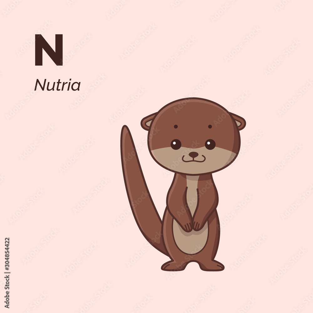 Nutria - cute character for children. Vector illustration in cartoon ...