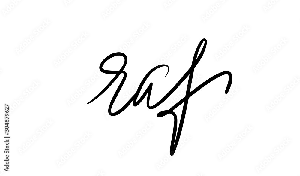 Raf lettering. Vector illustration of handwritten lettering. Vector ...