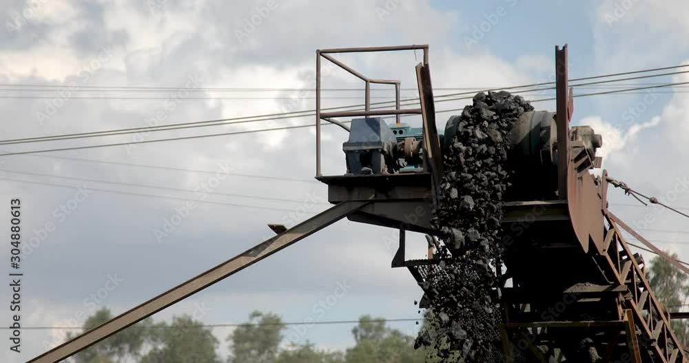 conveyor belt mine line rock transport Stock Video | Adobe Stock