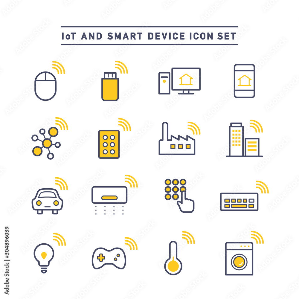 IoT AND SMART DEVICE ICON SET Stock Vector | Adobe Stock