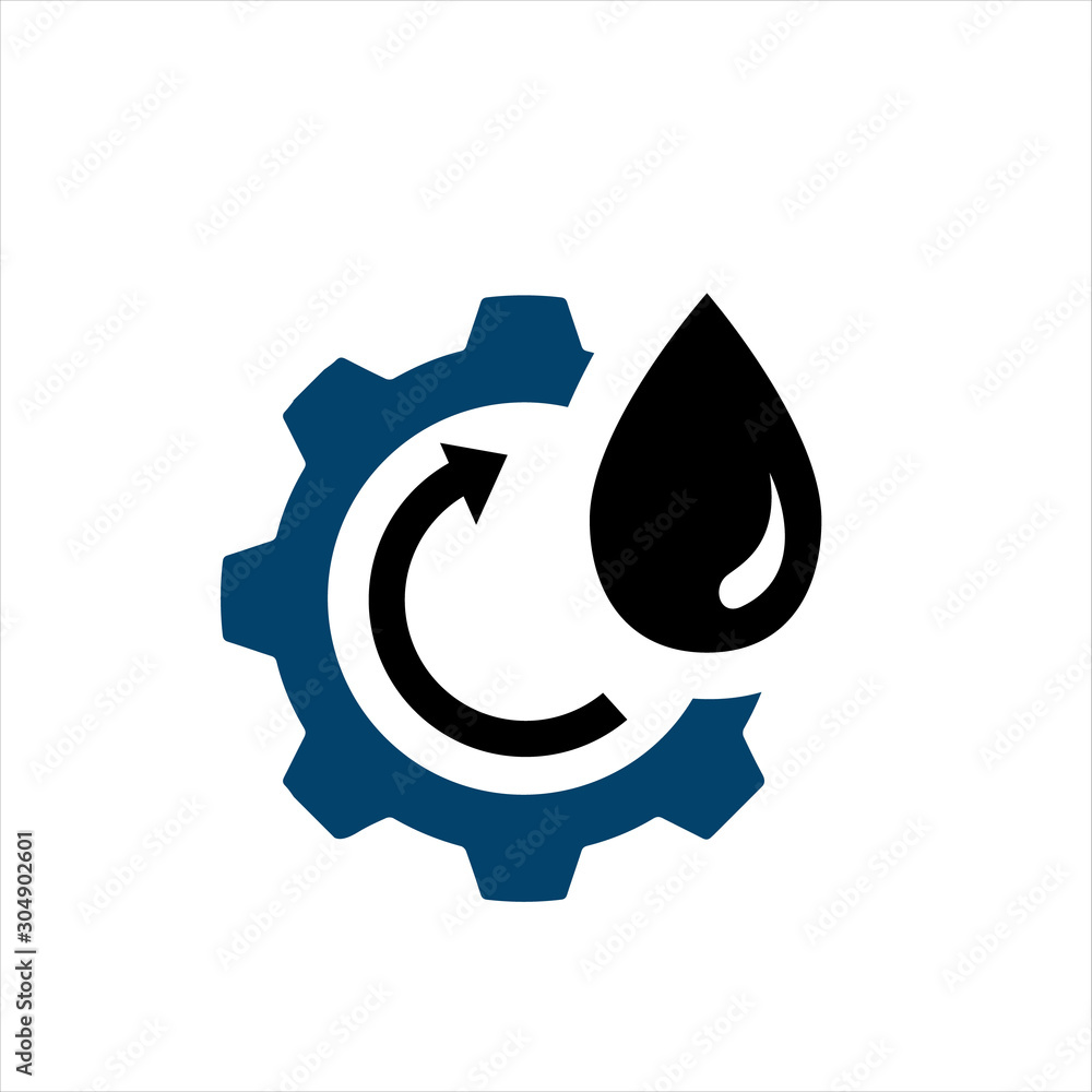 oil change icon logo vector. silhouette of oil canister bottle gear and ...