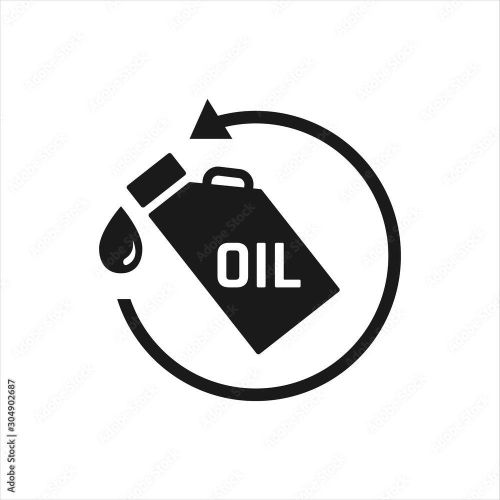 oil change icon logo vector. silhouette of oil canister bottle gear and ...