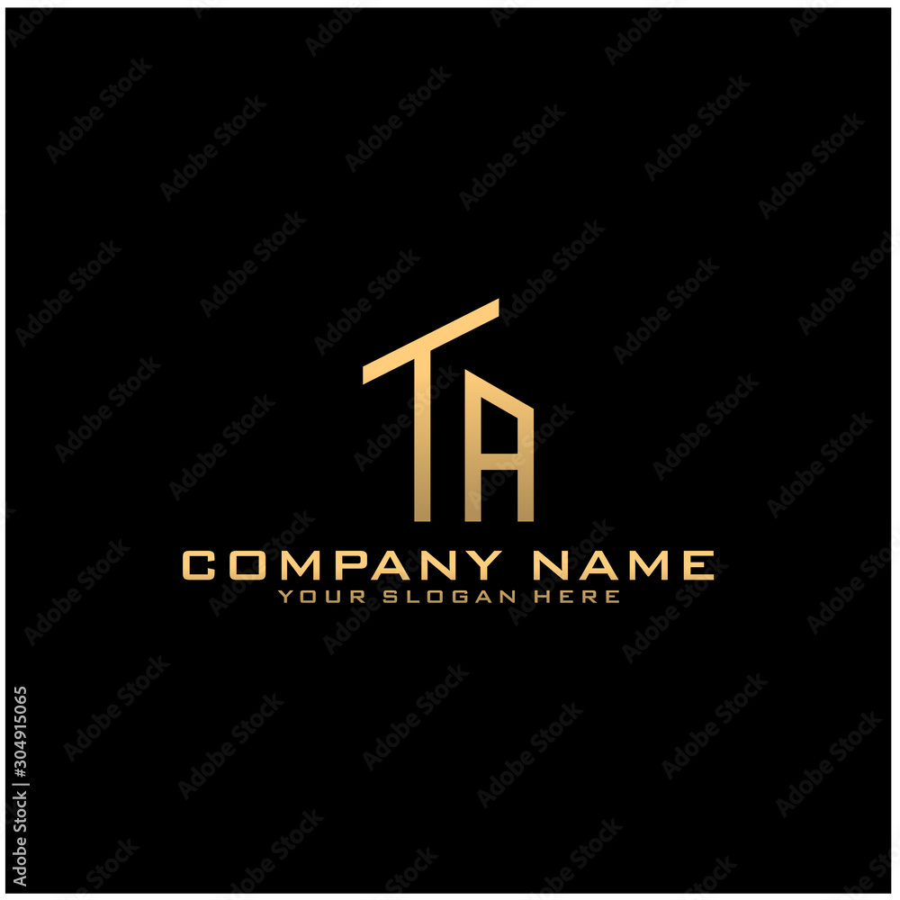 Letter TA With Building For Construction Company Logo Stock Vector ...