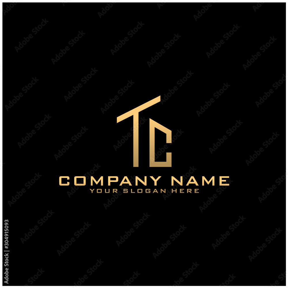 Letter TC With Building For Construction Company Logo Stock Vector ...