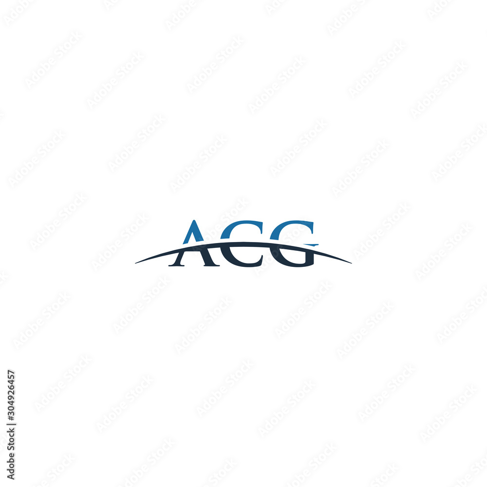 Initial letter ACG, overlapping movement swoosh horizon logo company ...