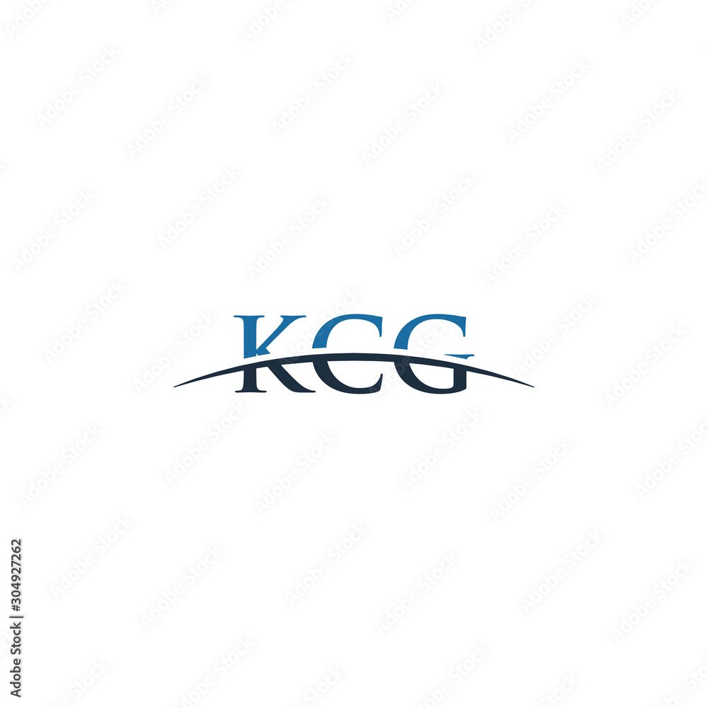 Initial letter KCG, overlapping movement swoosh horizon logo company ...