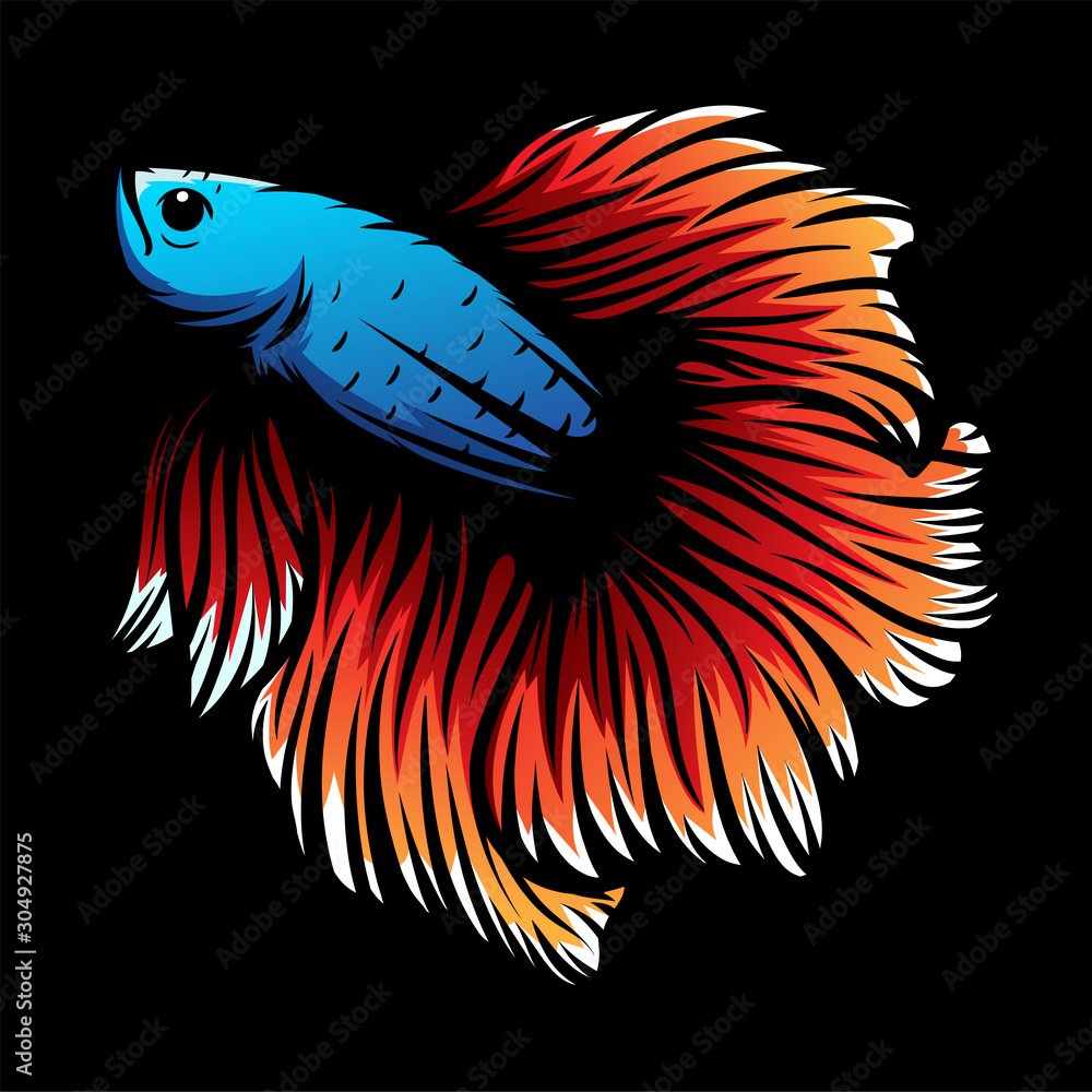 betta fish vector illustration background colorful Stock Vector | Adobe ...