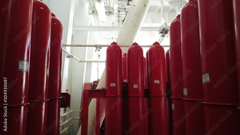 Accumulator bottles at accumulator unit (Koomey) surface BOP control ...