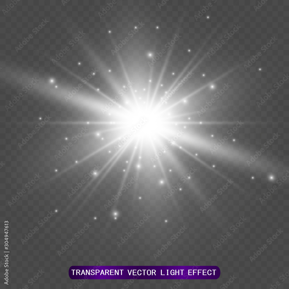 Special flash lens, light effect. The flash blinks with beams and a ...