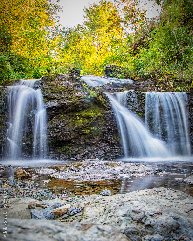 Trondheim Ilabekken Waterfall Rule of Thirds Edit Stock Photo | Adobe Stock