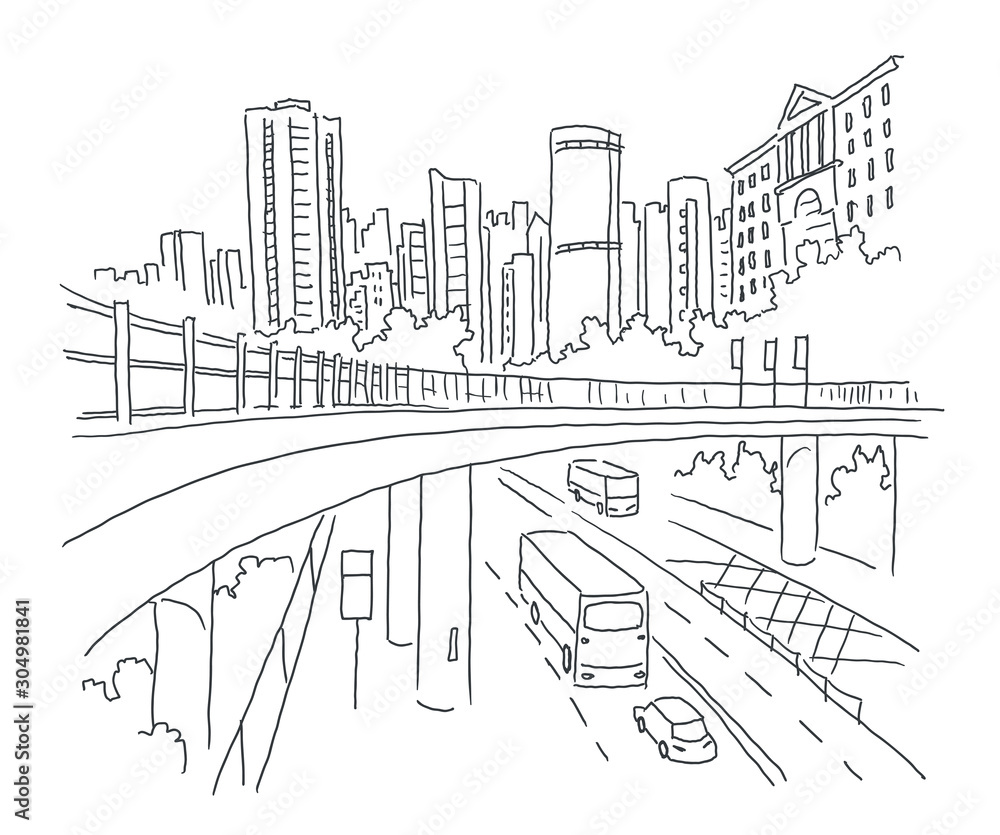 Drawing Of One Lane Highway
