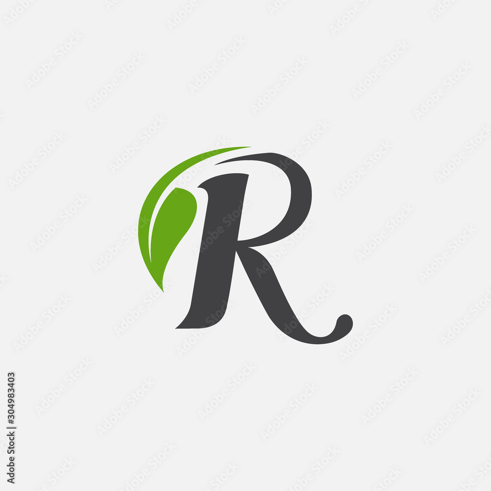 Vector green alphabet eco logo with leaves, Green Eco Alphabet Vector ...