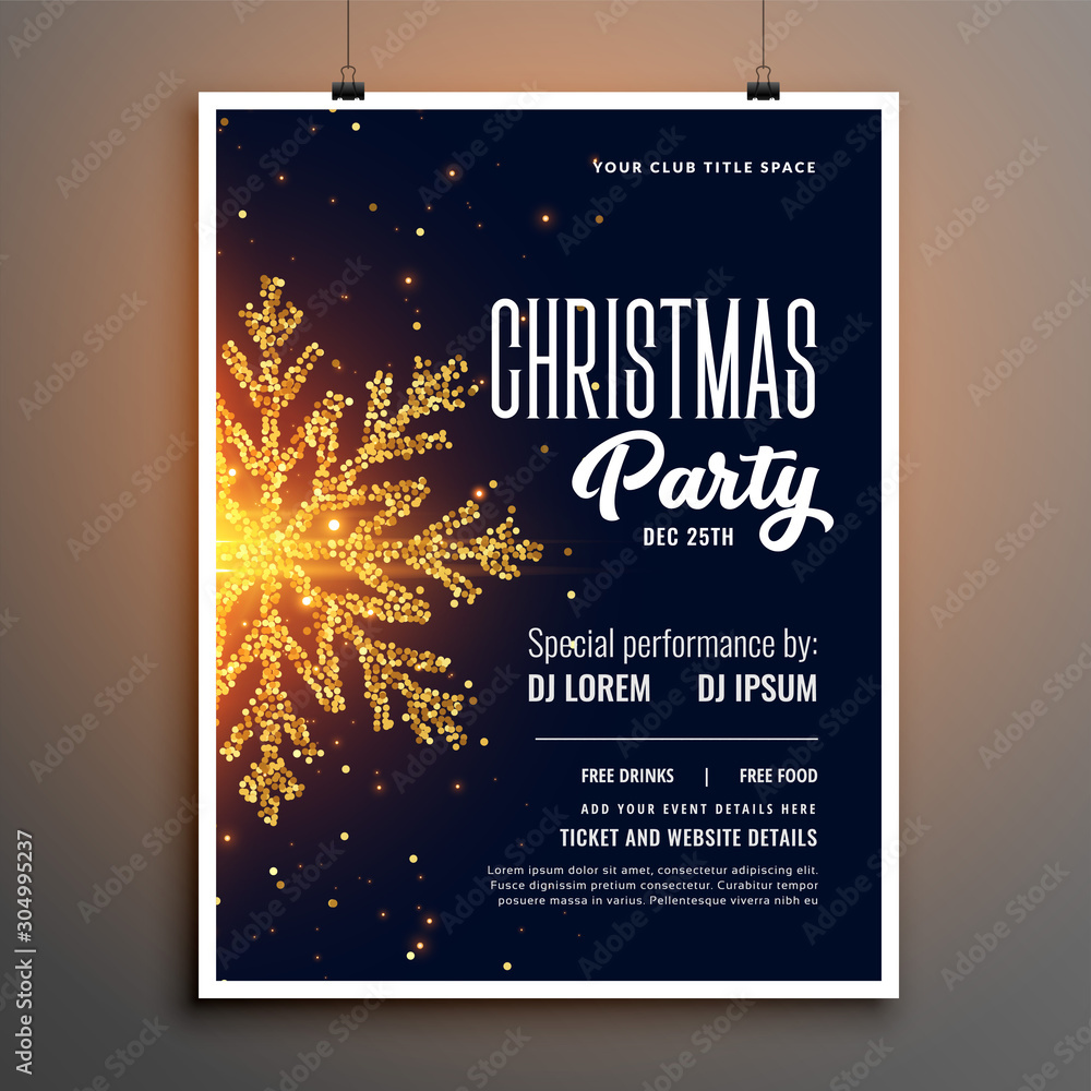 creative christmas party flyer cover template design Stock Vector ...