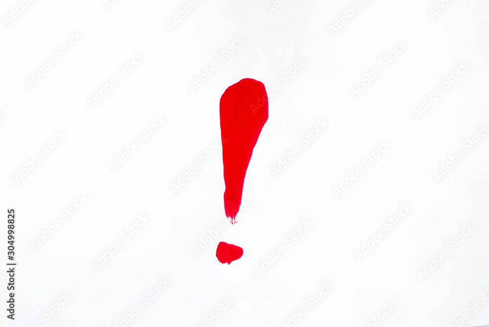Exclamation mark-Caution. The exclamation mark icon is red. The ...