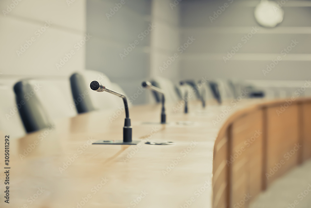 Professional meeting microphone at Meeting room or boardroom concepts ...