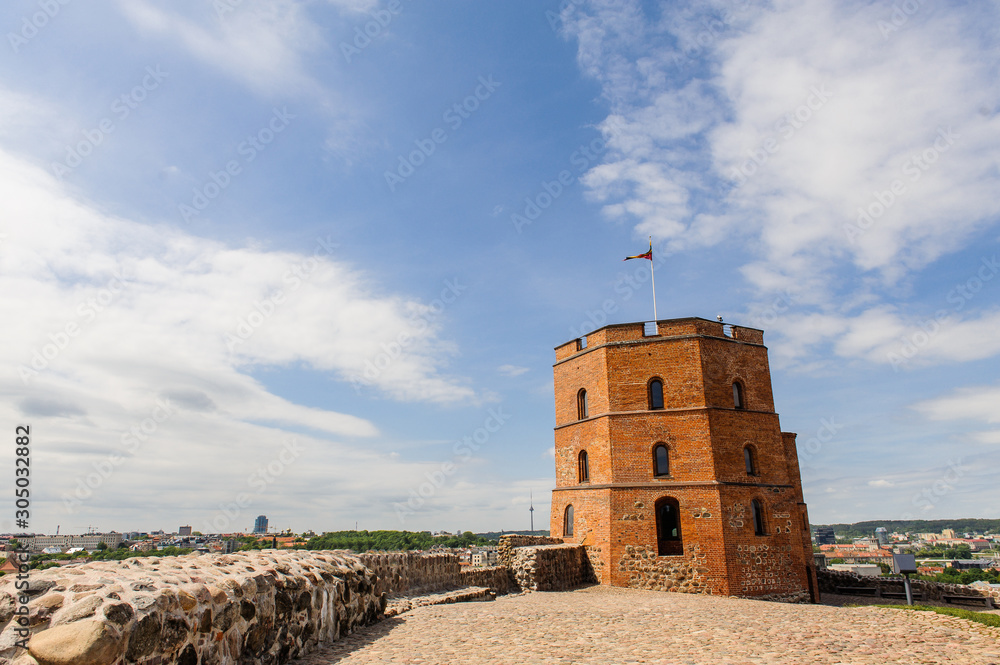Tower Of Gediminas Gedimino In Vilnius, Lithuania. Historic Symbol Of ...