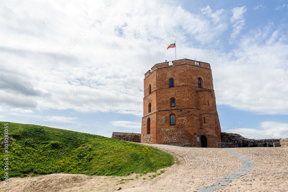 Tower Of Gediminas Gedimino In Vilnius, Lithuania. Historic Symbol Of ...