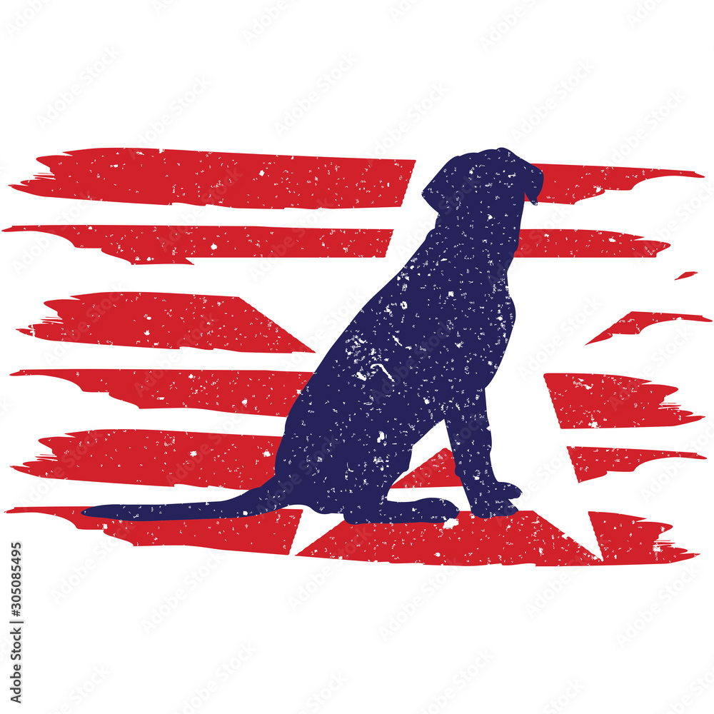 Labrador Retriever Dog flag, American Flag, Fourth of July, 4th of July ...