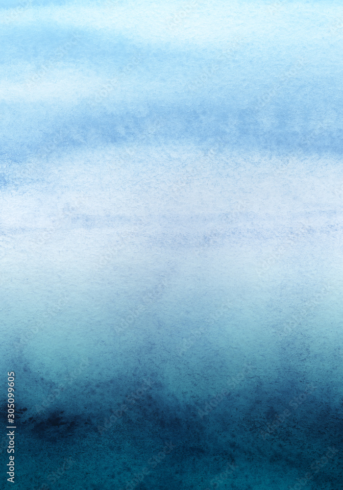 Blue Ombre Watercolor Background