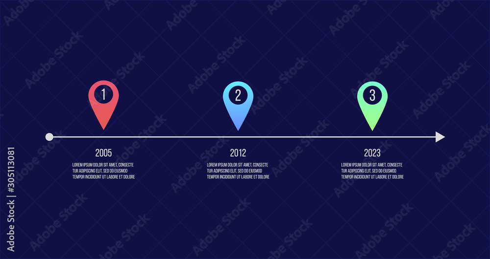Modern Timeline template with checkpoints. Simple infographic design ...
