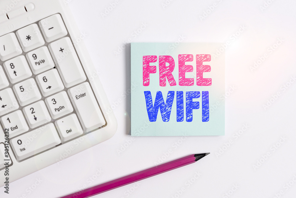 Handwriting text Free Wifi. Conceptual photo let you connect to the ...