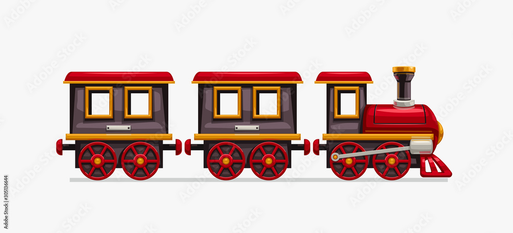 colorful cartoon train on white Stock Vector | Adobe Stock