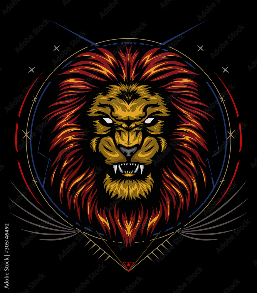 The lion logo vector. color lion illustration Stock Vector | Adobe Stock