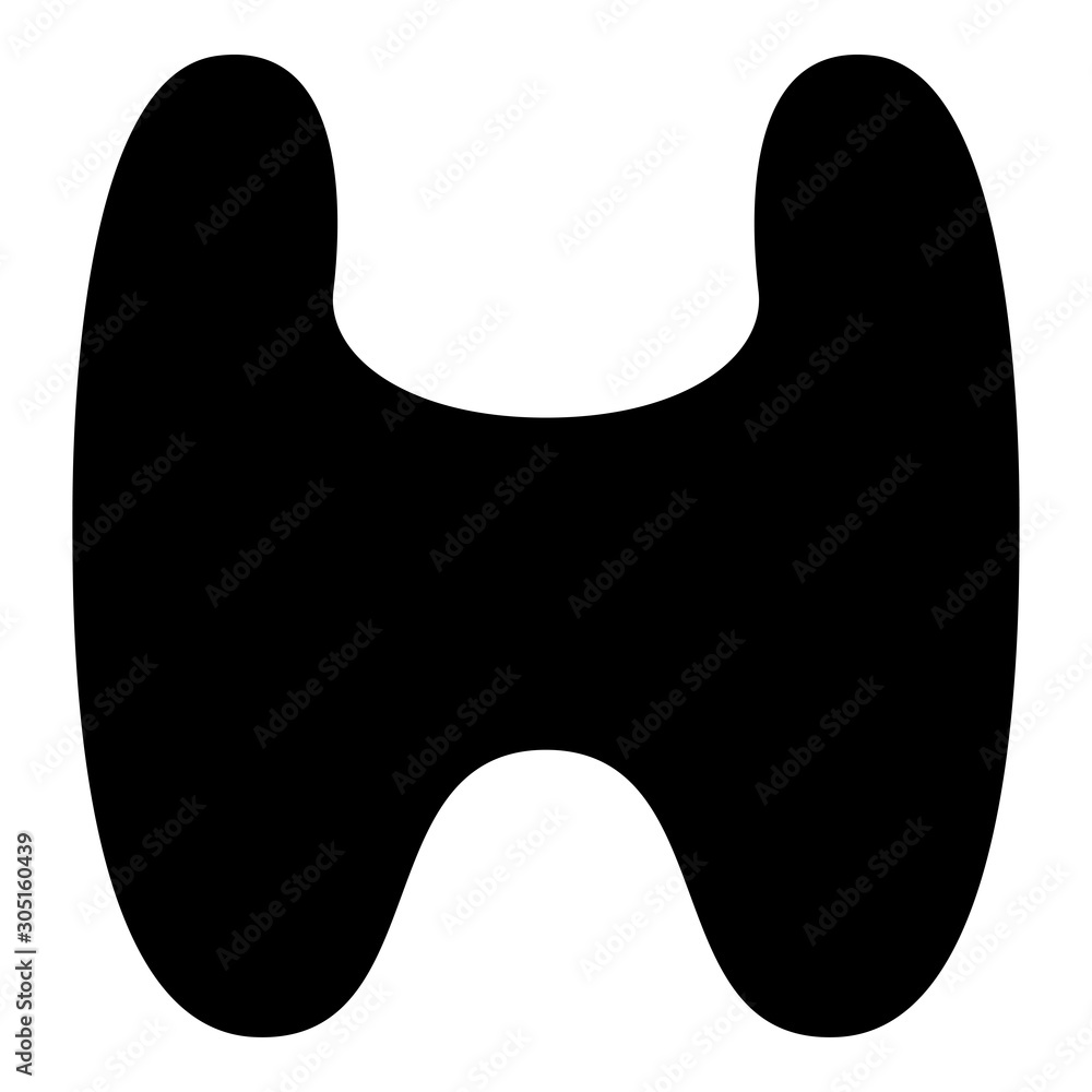 Thyroid gland Goiter Human organ Anatomy of people icon black color ...