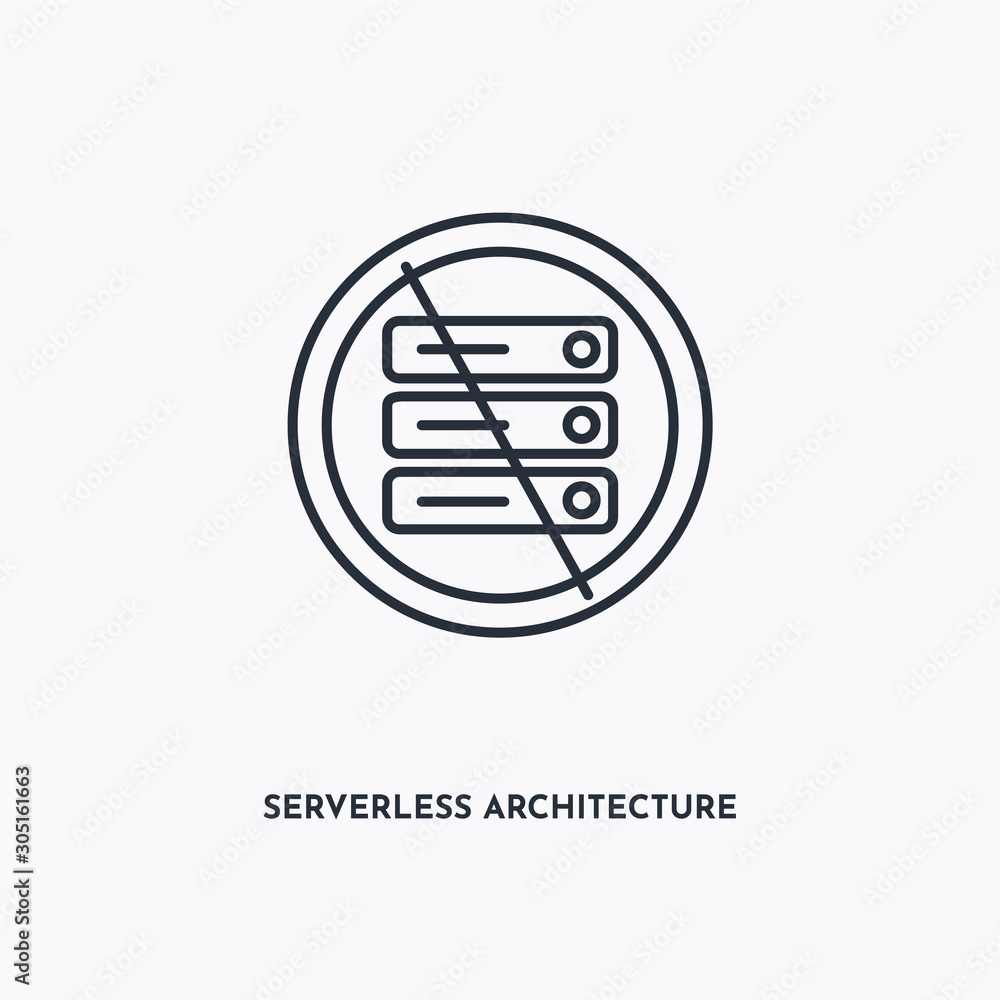 Serverless architecture outline icon. Simple linear element ... Serverless architecture outline icon. Simple linear element ...