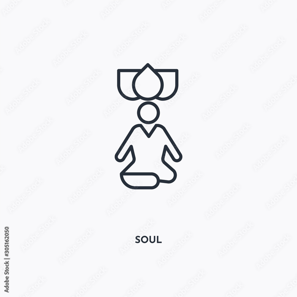Soul outline icon. Simple linear element illustration. Isolated line ...