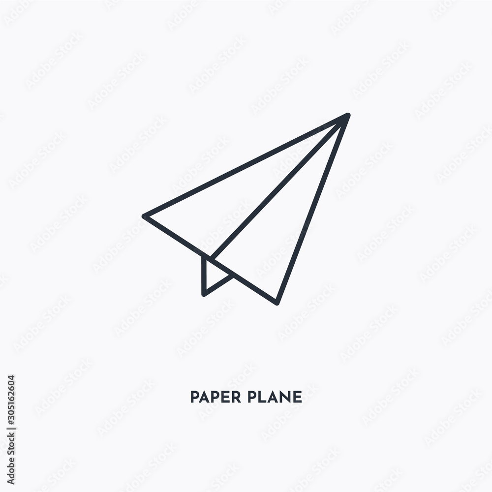 Paper plane outline icon. Simple linear element illustration. Isolated ...