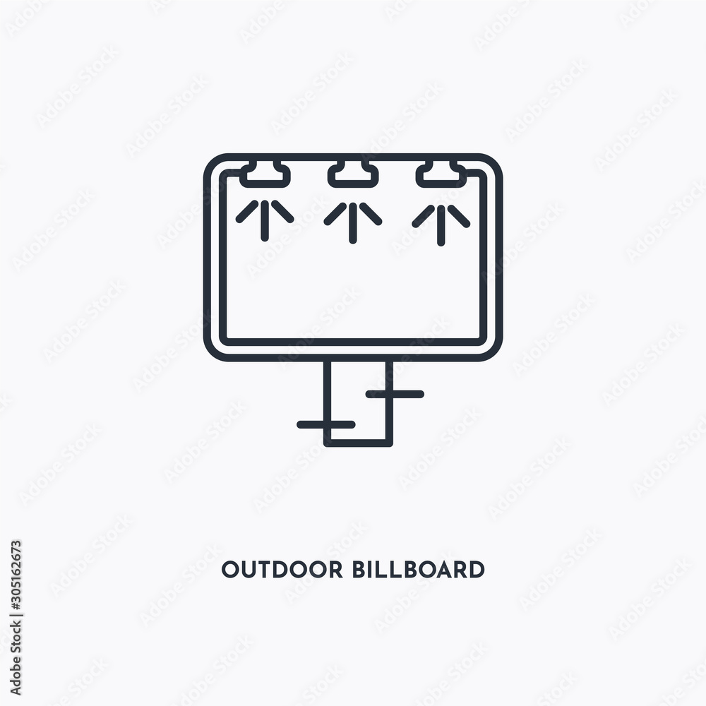 outdoor billboard outline icon. Simple linear element illustration ...