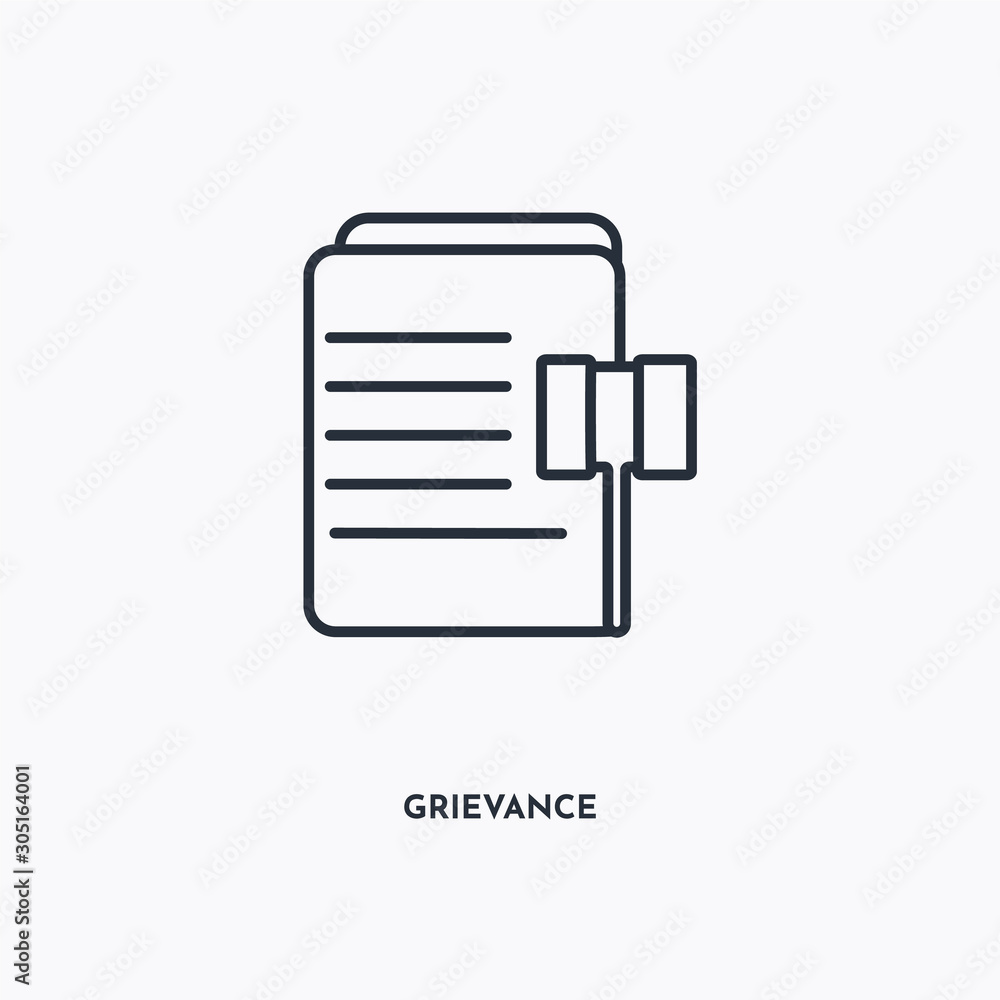 Grievance outline icon. Simple linear element illustration. Isolated ...