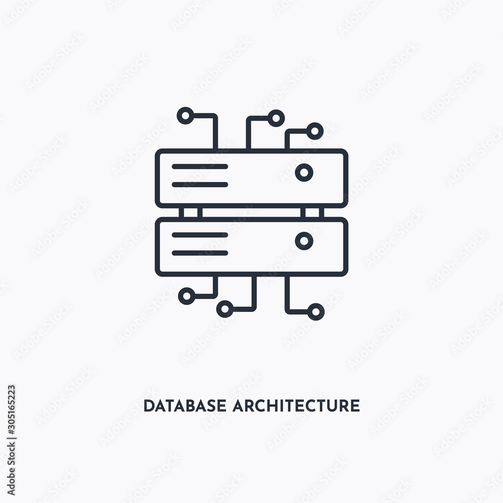 database architecture outline icon. Simple linear element illustration ...