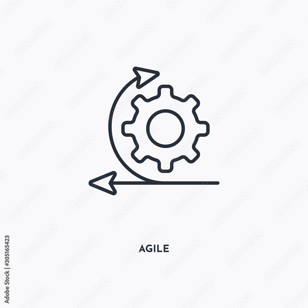 Agile outline icon. Simple linear element illustration. Isolated line ...