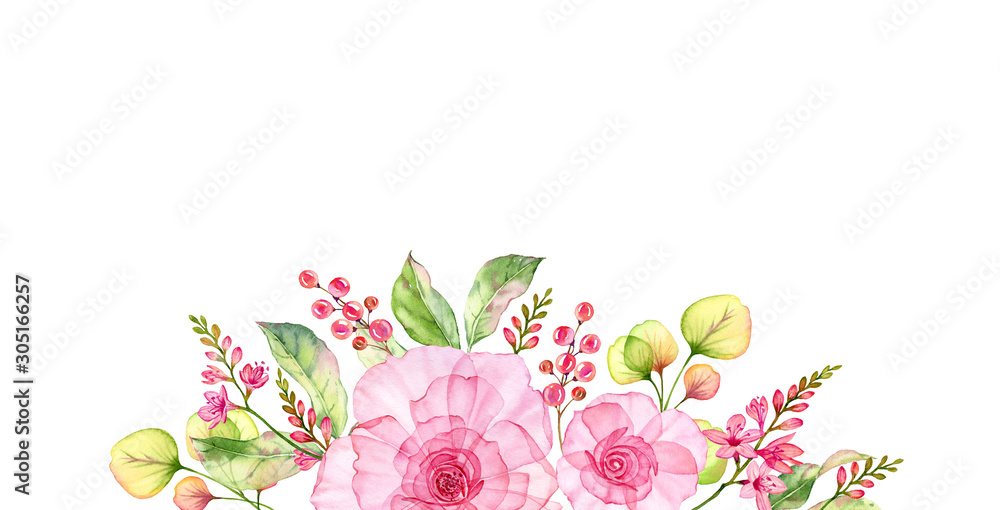 Pink Rose Border Design