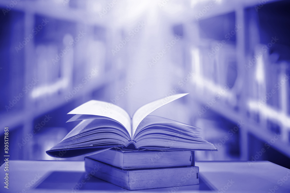 The blurred book that is bewitched with magic, the magic light in the ...